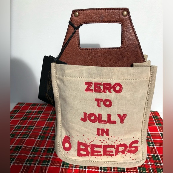 Mona B | Holiday | New Holiday Six Pack Beer Canvas Tote Bag Carrier ...